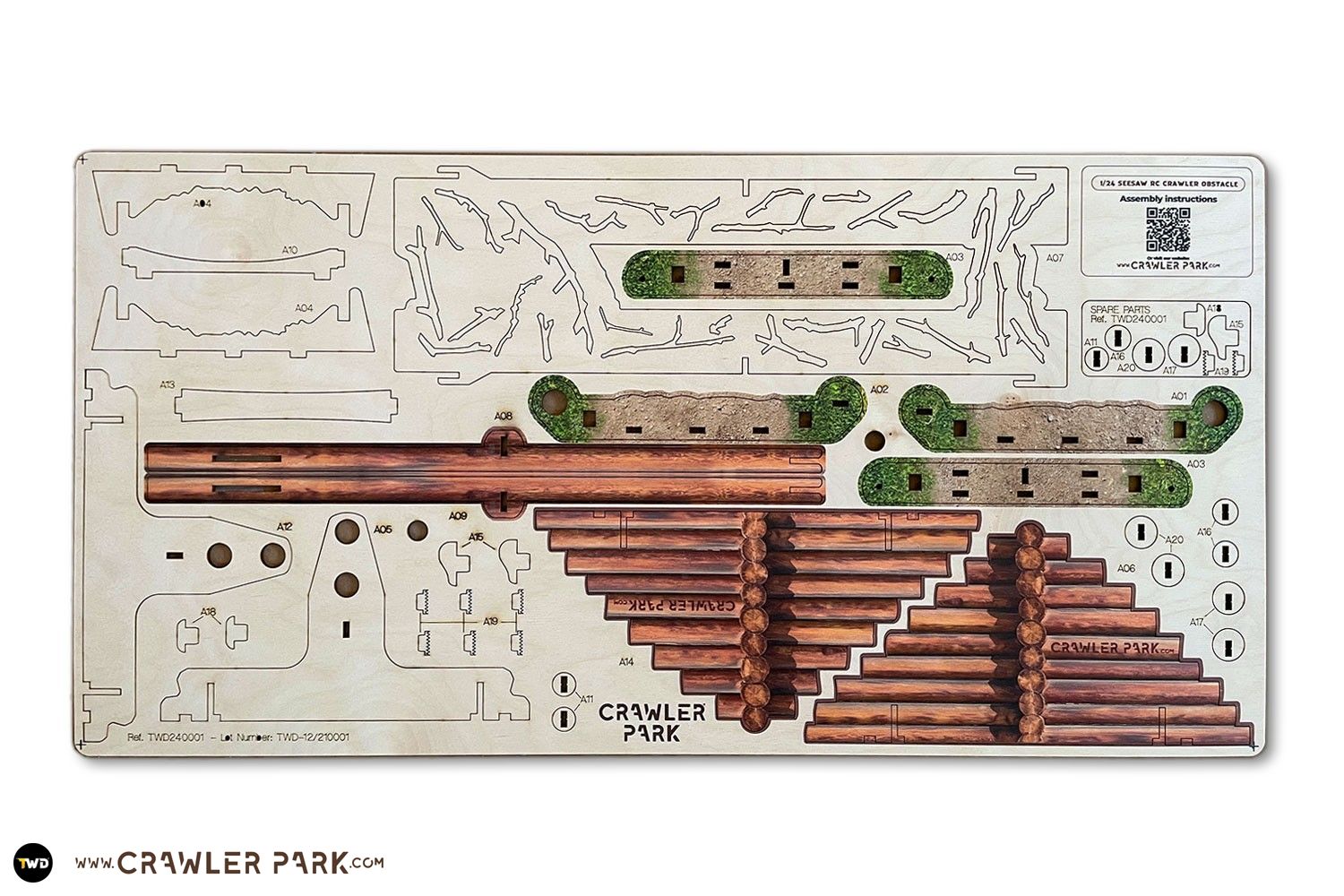 Kit of 5 obstacles for 1/24 1/18 RC Crawler park circuit